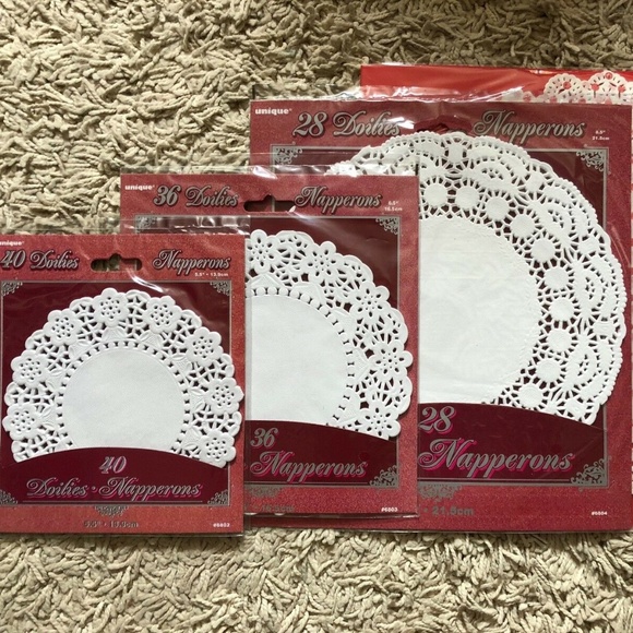 Unique | Party Supplies | Paper Doilies Napperons Solid White 85x 28pkg ...